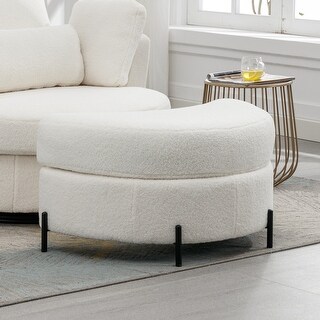 Modern Sherpa Storage Ottoman with Hidden Compartment - Bed Bath ...