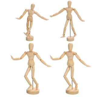 4Pcs 3 Size Wooden Mannequin Figure Artist Drawing Manikin Model - Bed ...