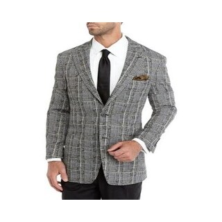 Tallia Men's Slim Fit Plaid Dinner Jacket Black ize 46 LONG - Bed Bath ...