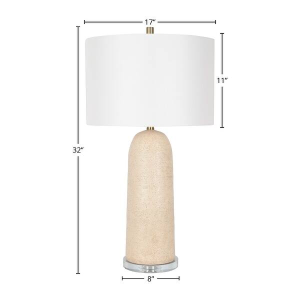 Polyresin 32" Table Lamp with Linen Shade, Yellowish Brown (Set of 2 ...