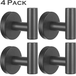4-Pack Matte Black Stainless Steel Wall Hooks - Bed Bath & Beyond ...