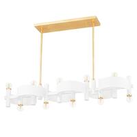 Mitzi by Hudson Valley Maddie 10-Light Gold Leaf and White Island-Light ...