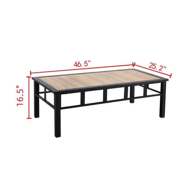 Patio Festival Outdoor 46.5" Long Metal Coffee Table - Bed Bath ...