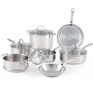 Stainless Steel Cookware Set 11 Piece Induction, Pots and Pans ...