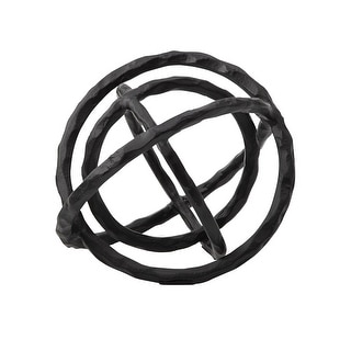 Lizy Sculpture Decor Set of 2 Interlocking Round Rings Black Cast ...