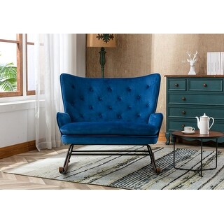 High Back Rocking Chiar, Comfortable Rocker Padded Seat, Modern Lounge ...