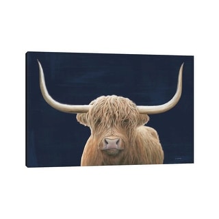 iCanvas "Highland Cow Navy" by James Wiens Canvas Print - Bed Bath ...