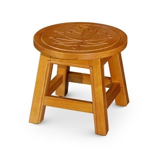 Carved Wooden Step Stool, Maple Leaf, Natural - Bed Bath & Beyond ...