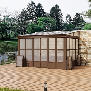 Lean-to Sunroom 10x12FT, Wall Mounted Solarium - Bed Bath & Beyond ...