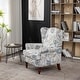 Antique Blue Accent Chair Side Chair Sofa Chair with Wood Legs ...