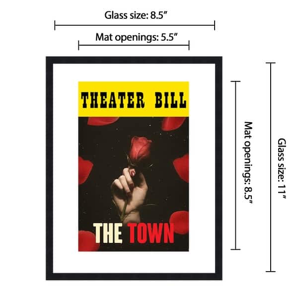 Black Playbill Frame with White Mat with 1 Openings to Display 1 ...