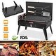 Portable Charcoal Grill Set, Foldable BBQ Grill Easy to Carry - Bed ...