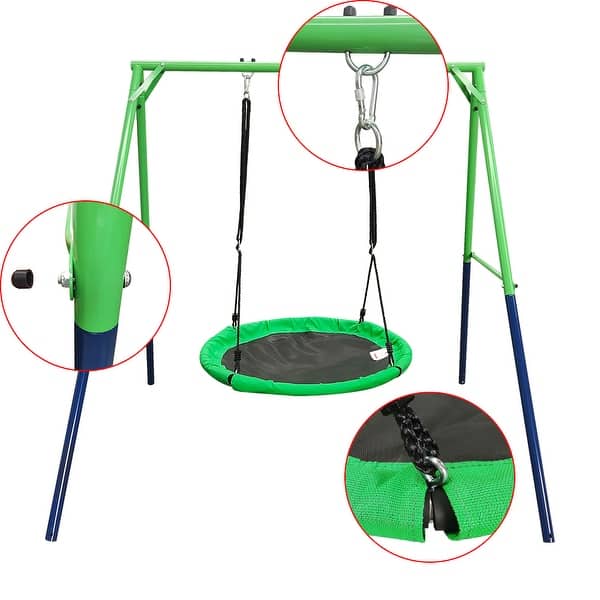 40in Flying Saucer Spinner Disc Swing Platform with Stand Frame Tree ...