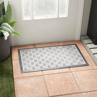 Black Rubber Traditional Door Mat 18" x 30" - Bed Bath & Beyond - 34805117