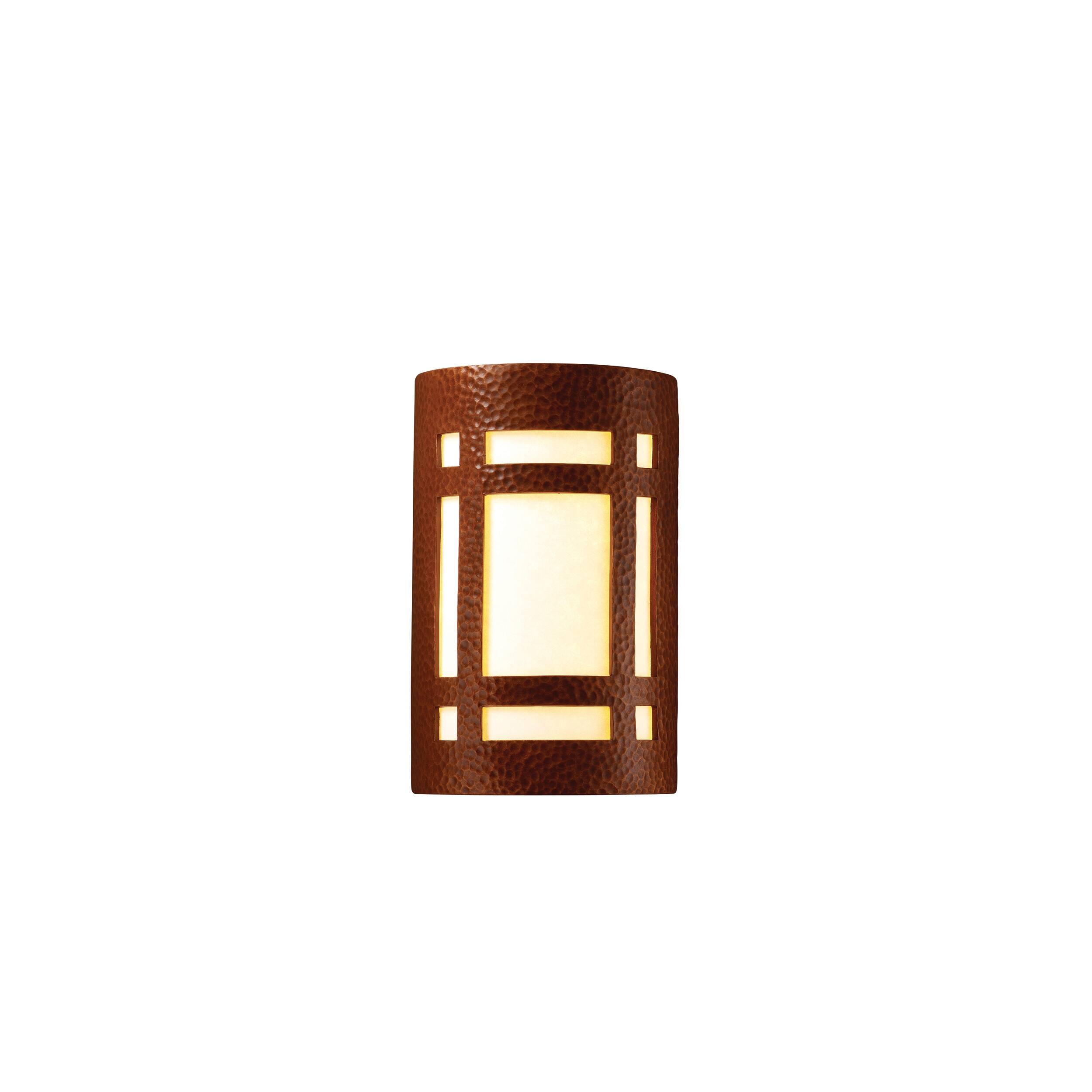 Justice Design Ambiance ADA Hammered Copper Small Craftsman Window Wall ...