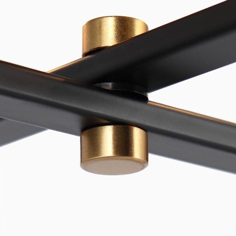 Modern Black Gold 3-Light Sputnik Semi-Flush Mount Ceiling Light Cage ...