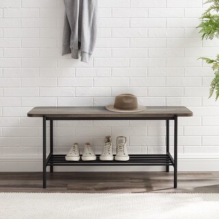 Middlebrook 40-Inch Bench with Metal Rung Shelf - Bed Bath & Beyond ...