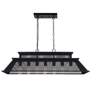 Savill 7 Light Island Chandelier With Reddish Black Finish - Reddish ...