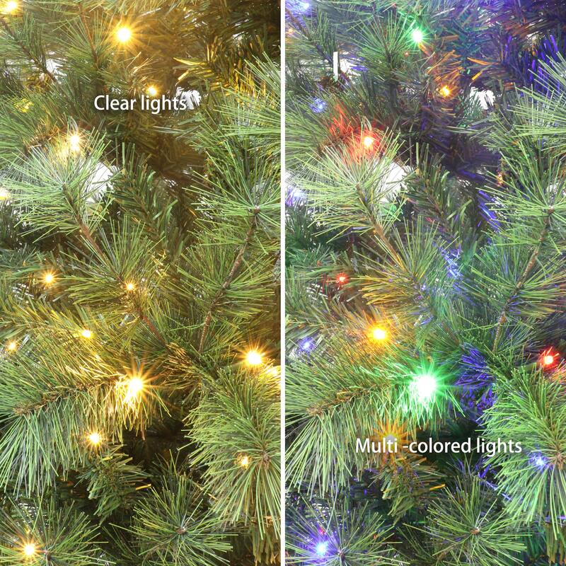Puleo International 7.5' Pre-Lit Colorado Pine Artificial Christmas ...