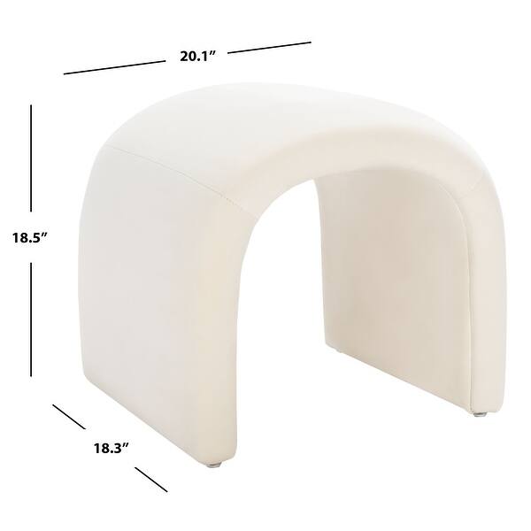 SAFAVIEH Kibo Curved Waterfall Velvet Ottoman. - Bed Bath & Beyond ...