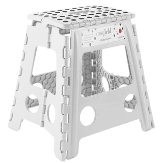 16in Folding Step Stool with Handle in White - 16-Inch - Bed Bath ...