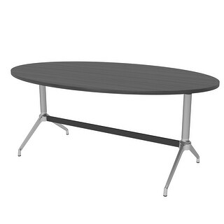 6x4 Oval Conference Room Table With Trestle Base And Power Module - Bed ...