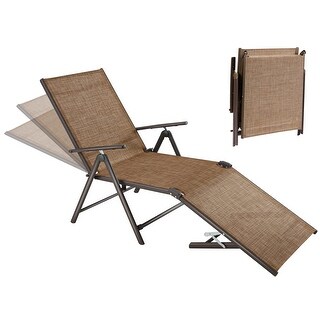 Outdoor Chaise Lounge Chair,Folding Textiline Reclining Lounge Chair ...