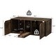 Dual-Compartment Cat Litter Box Enclosure Multi-Functional Furniture ...