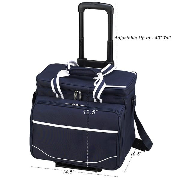 Picnic at Ascot Insulated Picnic Set for 4 on Wheels - Bed Bath ...
