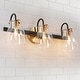 Coria Modern Black Gold 3-light Globe Glass Dimmable Bathroom Vanity Lights Wall Sconces - L 21. ...