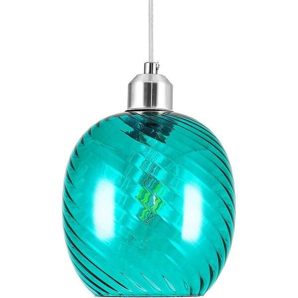 Modern teal glass pendant light mini globe pendant lighting fixture - N ...