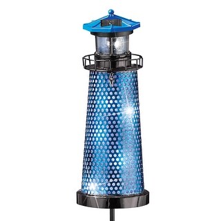 Solar Blue Lighthouse Decorative Garden Stake - Bed Bath & Beyond ...