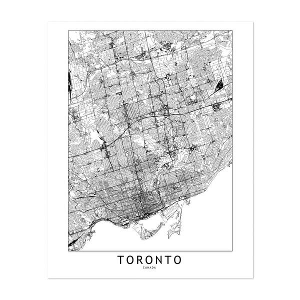 Toronto Ontario Canada Toronto White Map Maps Urban Art Print/Poster ...