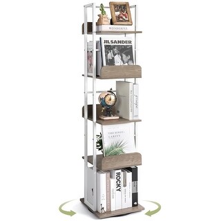 Bookshelves 5-Tier, Rotating Bookshelf Tower for Corner, Small Bookcase ...