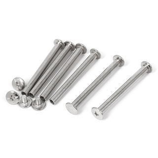 M5 x 50mm Metal Albums Binding Screws Posts Interscrews Silver Tone ...