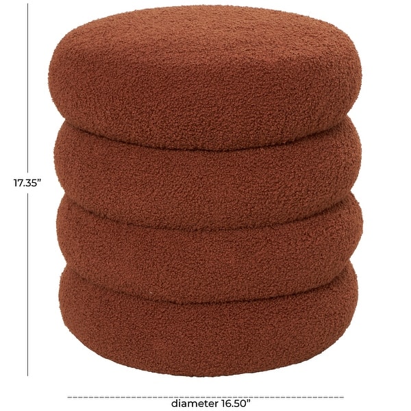 Copper Polyester Bubble Shaped Boucle Geometric Stool - Bed Bath ...