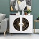 Entryway Cabinet with Fan Pattern, 2-Door Entryway Storage Cabinet ...