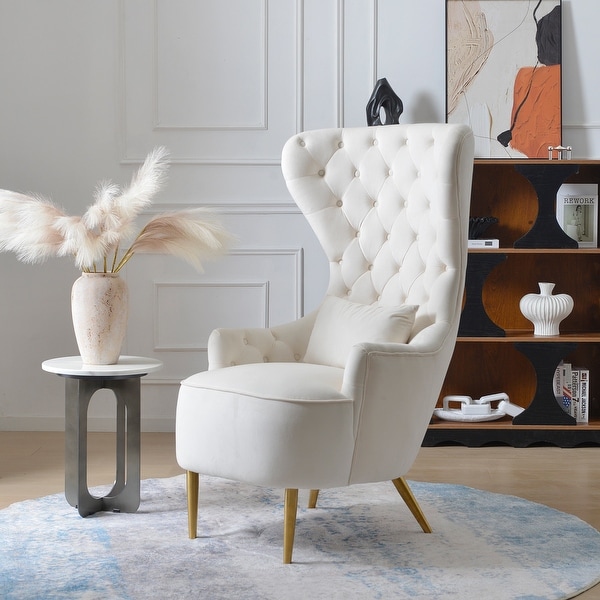 KINWELL Upholstered Tufted Velvet High Wingback Accent Chair On Sale Bed Bath Beyond 37284778