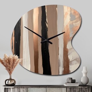 Designart - Brown And Black Beyond Boundaries IV - Abstract Wall Clock ...