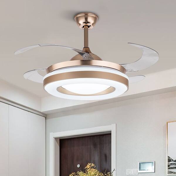 42 inch Modern Ceiling Fan 4 Retractable Blades with Remote - 42 inches ...