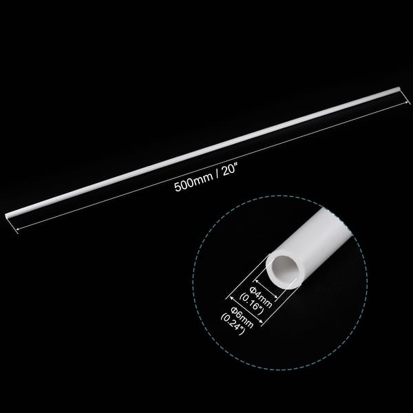 PVC Pipe Round Rigid Plastic Tube 4mm ID 6mm OD 500mm White - Bed Bath ...