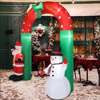 8ft with Santa Snowman 7 Lights Inflatable Festive Arch Decoration - As ...