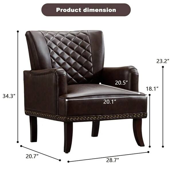 Classic Retro Leather Argyle Pattern Wingback Chair - Bed Bath & Beyond ...