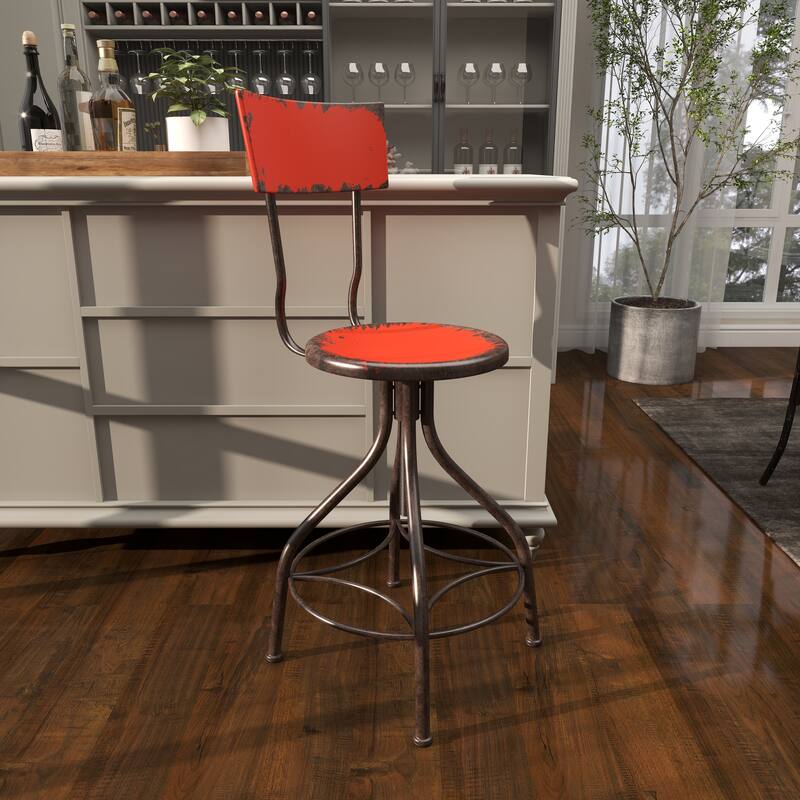 Old Look Baby Blue Bar Chair With Adjustable Seat - On Sale - Overstock ...