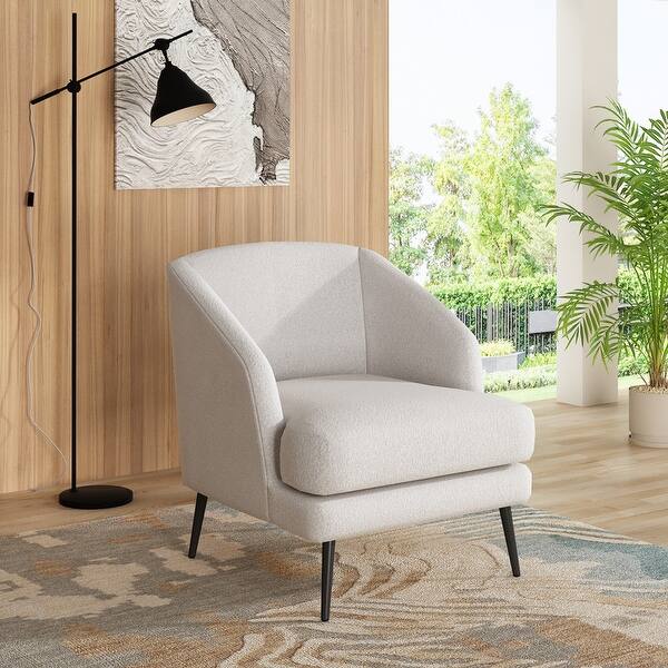 Grondin Mid-Century Modern Style Upholstered Accent Barrel Chair with ...