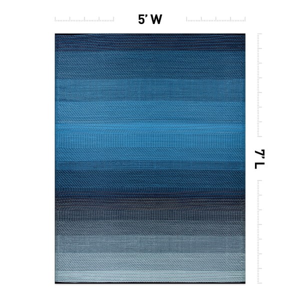 World Rug Gallery Contemporary Stripe Shade Geometric Reversible ...