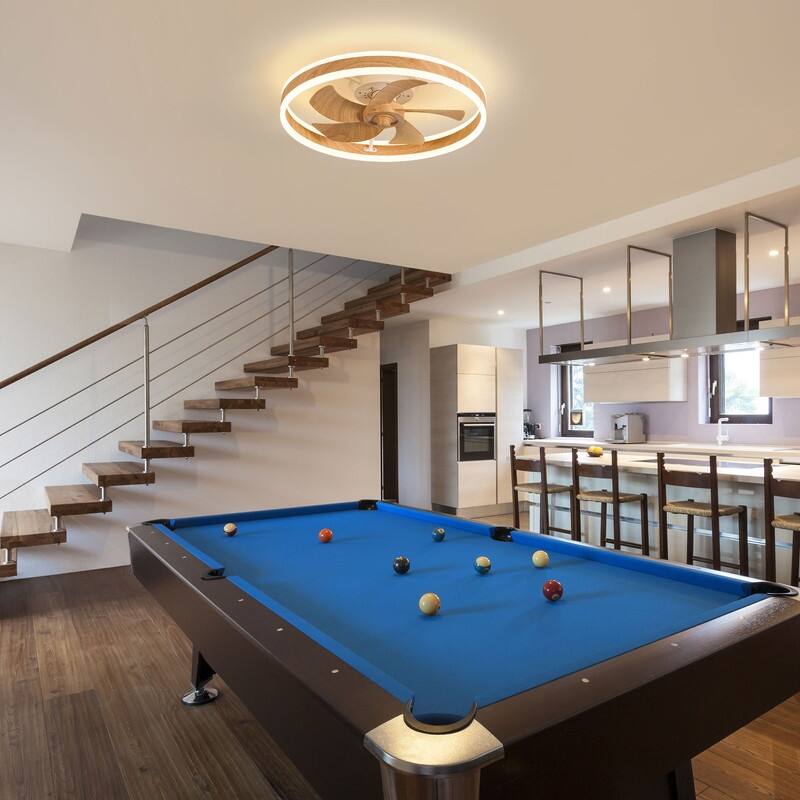 20 in. Indoor Integrated LED Ceiling Fan with Light Flush Mount Low ...