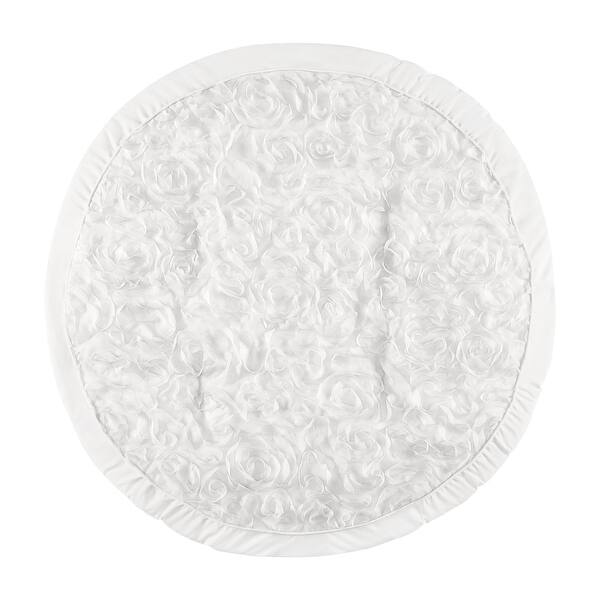 White Floral Rose Girl Baby Tummy Time Playmat - Flower Luxurious ...