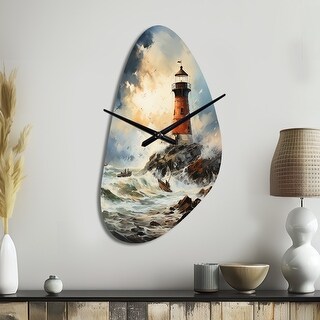 Vintage Lighthouses Guiding Light I - Lighthouses Large Wall Clocks ...