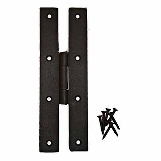 Black H Flush Hinge 7" L Wrought Iron Kitchen Cabinet Door Flush Mount ...